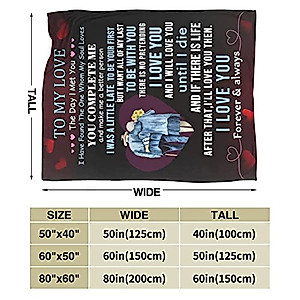 LLARREH to My Love Blanket Wife Husband Boyfriend Girlfriend Throw Blankets for Couch Sofa Positive Encourage Gift for Anniversary Birthday 50X60 Inch