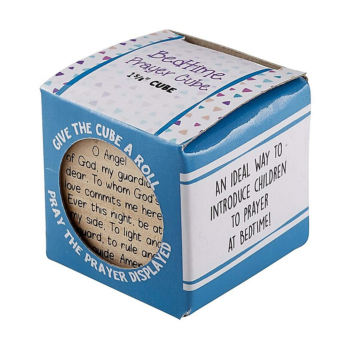 Bedtime Prayer Cubes Large Wooden Die with 6 Classic Family Prayers, 7 X 6.5 Inches