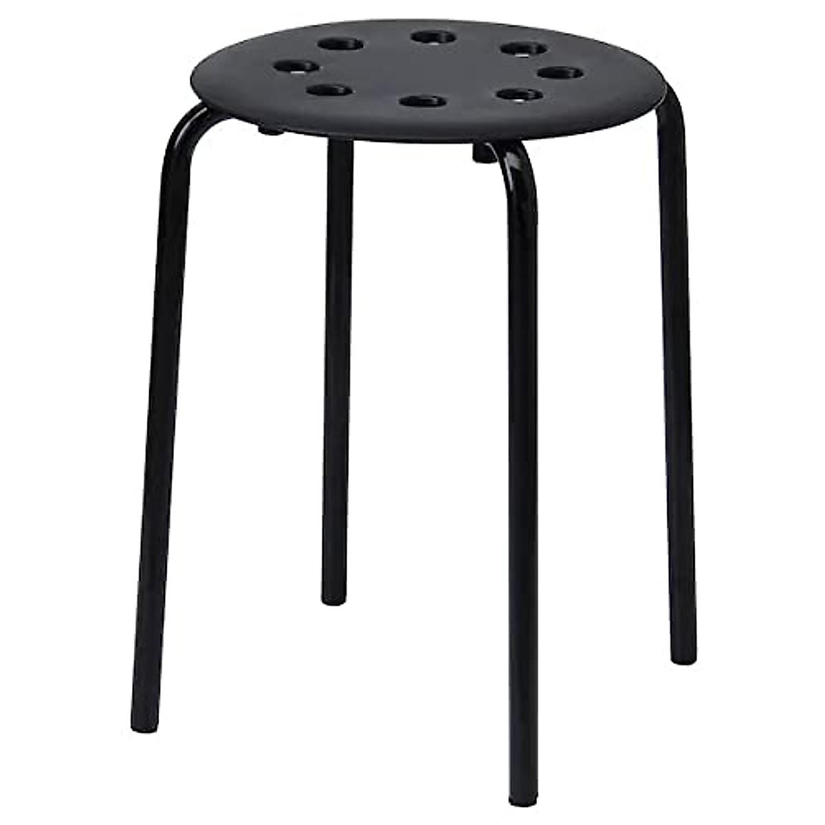 IKEA Boutique Store Marius Stool (Pack of 2) Seat Height: 45 cm, 17 3/4-Inch - Sold by Bunnings Home (Black, Steel, Epoxy powder coating)