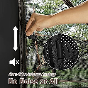 MOFEEZ Hunting Blind, 270°Shoot Through Mesh with Silent Sliding Window, 2-3 Person Ground Deer Stand Pop Up Tent with Portable Bag and Tent Stakes (Camo, 58 "Lx58 Wx66 H)