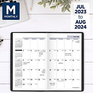 AT-A-GLANCE 2023-2024 Academic Pocket Calendar, Monthly Planner, 3-1/2" x 6", Flexible Cover, DayMinder, Black (AY5300)