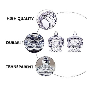 OKUMEYR 2pcs Foam Candy Cup Candy Dish with Lid Sugar Bowl Tea Jar Wedding Candy Buffet Jars Crystal Cookie Tin Crystal Ice Cream Candy Bowl Wedding Decor Spice Jars Snack Glass Diamond