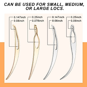 4 Pieces Sisterlock Retighten Tool, Dreadlock Tool for Hair, Dreadlock Crochet Needle, Loc Needle for Dreads, Dread Crochet Needle for Hair Extensions Styling Tools Loc Maintenance (Gold, Silver)