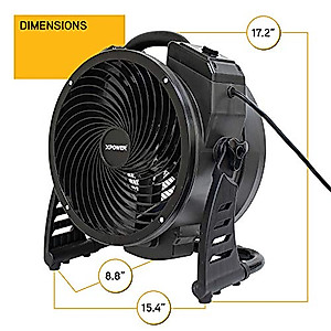 XPOWER M-25 Air Neutralizing Fan, Axial Air Mover w/Ozone Generator, O3 Machine, Commercial, High Capacity, Large Areas, Sanitization, Odor Removal