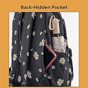 YYDCBA Large Capacity Casual Backpack Small Daisy Print Lightweight Waterproof Campus Dayily Backpack,School,Camping,Hiking