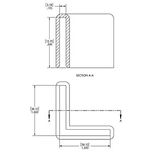 Caplugs 99190639 Plastic Angle Cap to Cover Metal 90 Degree Angle Frame Corners. VAC-1500X1500-8, Vinyl, Angle Frame Size 1.500" Metal Thickness .125" Height .500", Black (Pack of 180)