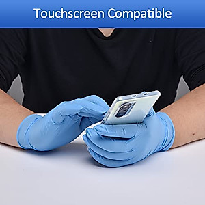 Schneider Nitrile Exam Disposable Gloves For Medical, Cleaning, 4mil, Blue, Medium 100-ct Box, Latex-Free, Food Safe Rubber Gloves for Cooking & Food Prep, Powder-Free, Non-Sterile