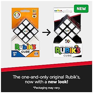 Rubik's Cube, The Original 3x3 Color-Matching Puzzle Classic Problem-Solving Challenging Brain Teaser Fidget Toy, Packaging May Vary, for Adults & Kids Ages 8 and up