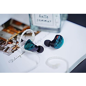 KZ AS10 Monitors Headphone Earbuds 5 Balanced Armature Driver, Noise Cancelling Headphones Wired IEMS Ear Phones with 2 Pin Detachable Cable for Musician Singer Church (Without Mic, AS10 Green)