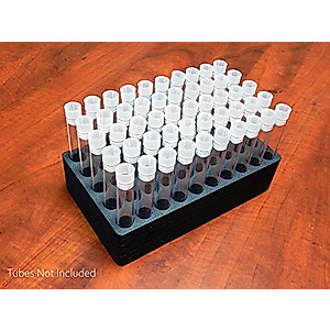 Polar Whale 5 Test Tube Racks Black Foam Storage Rack Organizer Stand Transport Holds 50 Tubes Each Fits up to 16mm Diameter Tubes