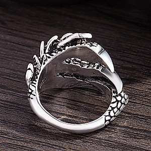 Women'S 925 Sterling Silver Ring, Vintage Dragon Claw Animal Ring, Party Ring 1