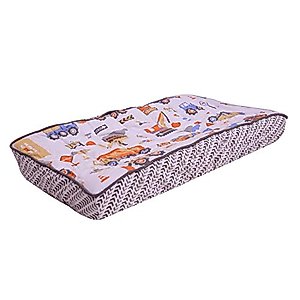 Bacati Construction Multicolor Boys Cotton Changing Pad Cover