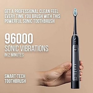 Acteh Sonic Electric Toothbrush Dual Set 5 Modes Smart Timer Long Lasting Battery 2-Toothbrush Set