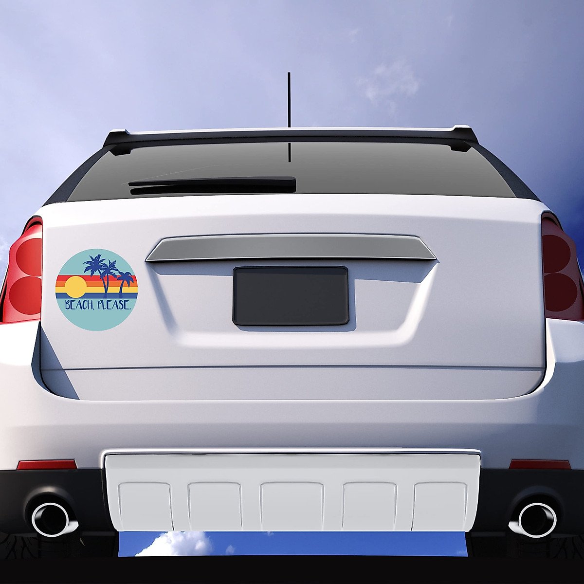 Beach Please Cute Tropical Magnet, Magnetic Decals for Cars, Mailbox, Locker, Classroom, or Fridge, 5.5 Inches