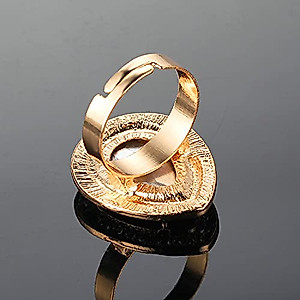 FUNOJOY Gold Jewelry Sets for Women Wedding Teardrop Crystal Necklace and Earrings Bracelet Rings Set Costume Jewelry for Prom Wedding