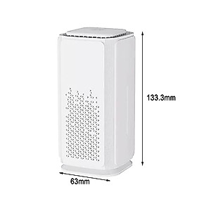 Small Air Cleaner with Ambient Light Lamp Multi Scene Use HEPA Filter USB Quiet Odor Smoke Dust Indoor Air Cleaner Desktop Air Freshener, White