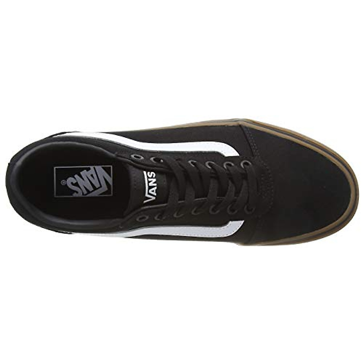 Vans Men's Ward Sneaker, Black ((Canvas) Black/Gum 7hi), 11