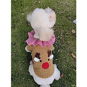 YiQ RiC Christmas Dog Clothes Dog Christmas Jacket Dog Cold Weather Coats New Year Clothes for Dog Pet Shirt Cat Shirt Breathable Puppy Vest Printed Snowman Reindeer Santa Claus Soft Outfit