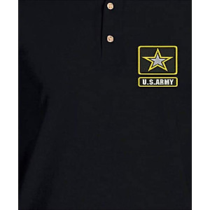 ALLNTRENDS Men's Polo T Shirt US Army Embroidered Military USA Army (L, Forest Green)