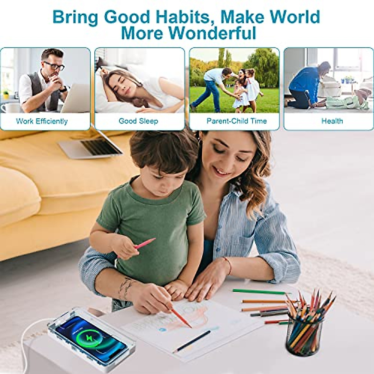 YOQVHUA Portable Phone Lock Box, Cell Phone Jail with Two Keys Prevent Phone Addiction for Kids/Students, Timr Phone Locker, Phone Self Control Box for iPhone 14/13/Sumsung