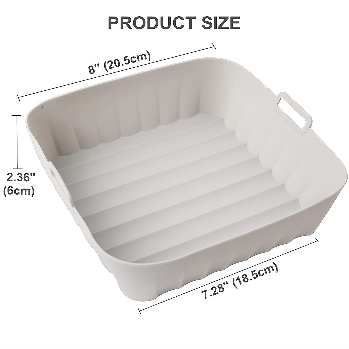 Mirenlife 2Pcs Air Fryer Silicone Liners, Square Silicone Air Fryer Liners, Reusable 8 Inch Silicone Air Fryer Basket, Easy Cleaning Air fryer Silicone Pot for 4 to 7 QT Air Fryer