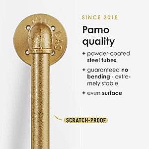 pamo industrial pipe clothing rack - KIM I Double - clothes rack for wardrobe, bedroom and as walk-in closet system. Sturdy clothing racks for hanging clothes I wall mounted heavy duty clothes rack