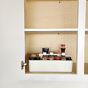 Enjoy Organizer -Large Portable Caddy, DIY Dividers, 8 Compartments, Bathroom Organizer,Portable Basket with Handle Storage Organizer Modern Made in USA (3 PACK, Ivory)