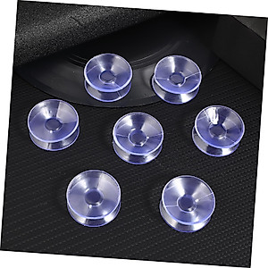 Outanaya 10pcs Clear PVC Plastic Suction Cups Glass Table Suction Cups Suction Cup Hooks for Shower Double Sided Suction Cups Household Windows Heavy Duty Desk Hanger Hook up Table Mat Flat