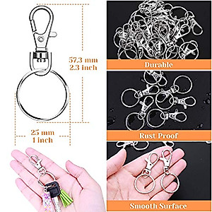 Keychain Rings for Crafts, Audab 50 Sets Assembled Key Chains Rings Keychain Hardware Key Rings for Key Chains, Crafts and Lanyards
