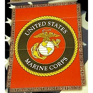 Northwest Triple Woven Jacquard Throw United States Marines Corps 46" x 59"