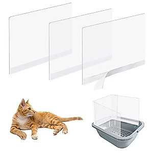 3Pcs Cat Litter Box Pee Shields, High-Sided Easy Clean Litter Pan Pee Privacy Shields Splash Guard for Open Top Litter Pan(Litter Box Not Included)
