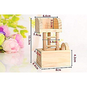 Litewoo Hamsters Wood House Climbing Ladder Lookout Tower Rat Mouse Wooden Climbing Playing Toys Lookout Platform