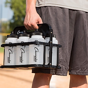 Champion Sports Plastic Water Bottle Set, Quart, Black