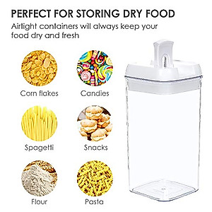 Vtopmart Airtight Food Storage Containers, 6 Pieces Medium BPA Free Plastic Canister with Easy Lock Lids, for Kitchen Pantry Organization and Storage, Include 24 Labels