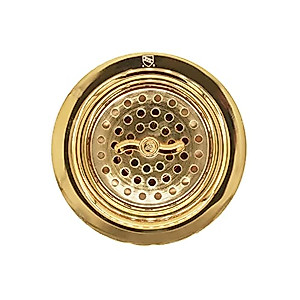 Westbrass CO2175-01 Combo Pack 3-1/2" Wing Nut Twist Style Large Kitchen Sink Basket Strainer and Waste Disposal Drain Flange with Stopper, Polished Brass