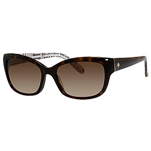 Kate Spade New York Women's Johanna Rectangular Sunglasses, Tortoise, 53 mm