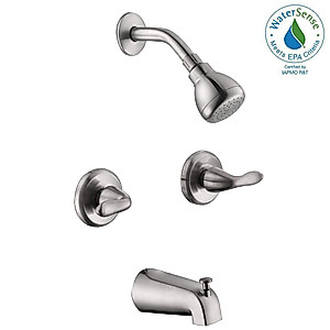 Glacier Bay Constructor 2-Handle 1-Spray Tub and Shower Faucet in Brushed Nickel (Valve Included)