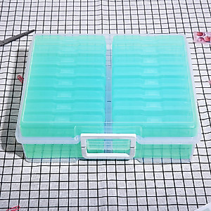 Naivees Photo Case 4" x 6" Photo Storage Case - 16 Inner Photo Organizer Boxes Transparent Craft Keeper Photo Storage Containers Box for Photos, Pictures,Art(Blue)