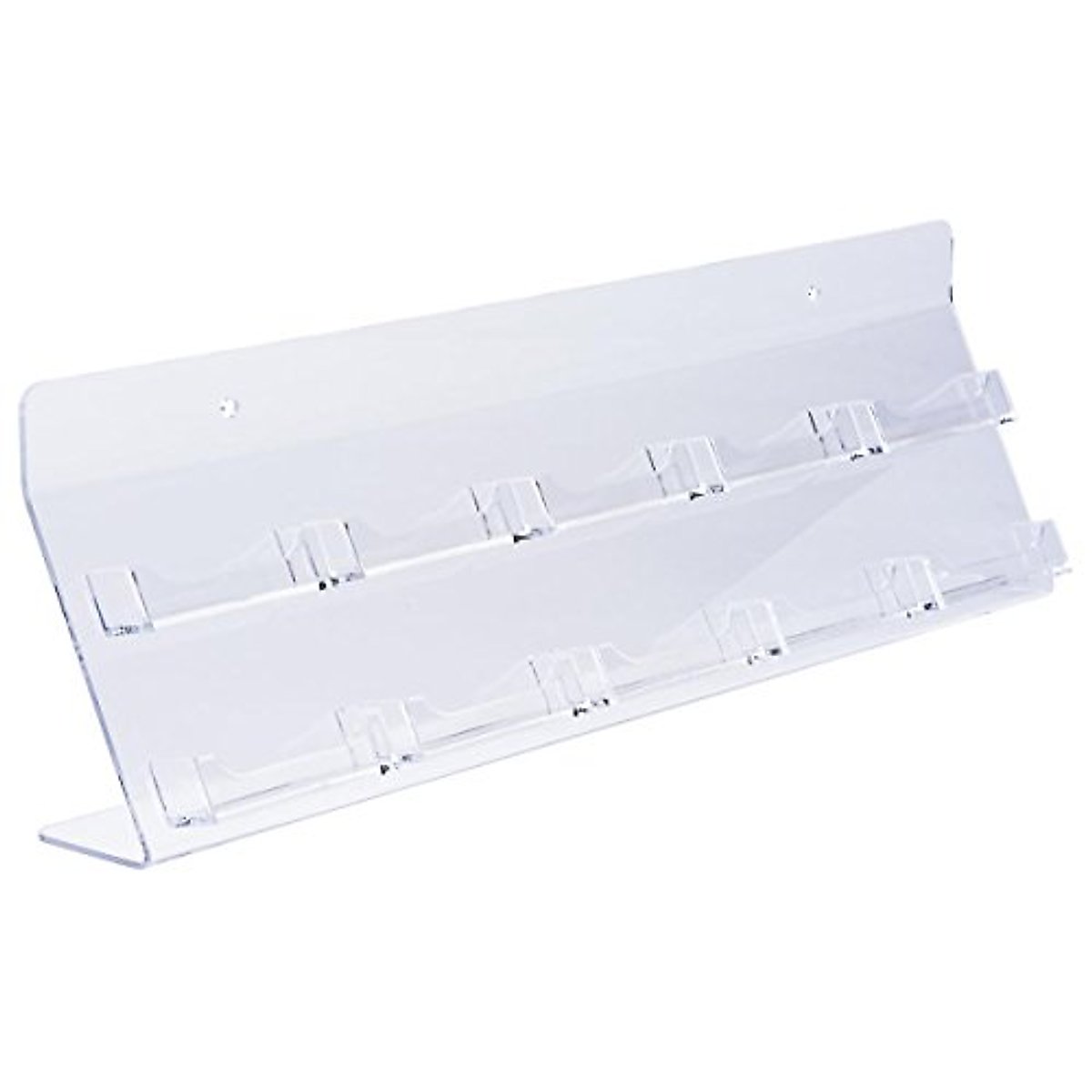 Displays2go BC10CL Tabletop or Countertop Business Card Rack, Slant Back Design with 10 Pockets, Clear
