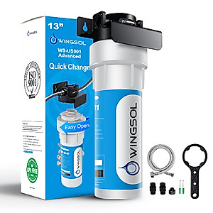 WINGSOL Under Sink Water Filter Replacement with Multi Layer Pleated Material, Removes 99.99% Chlorine, Lead, Heavy Metals, Odors/Contaminants, Model# WS-USRF-001 advanced: Lead Reducer