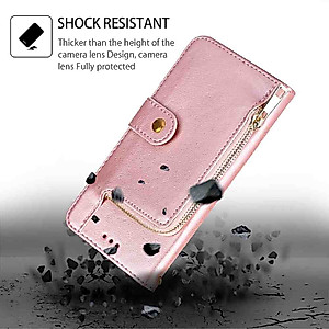 YOUKABEI MojieRy Phone Cover Zipper Wallet Folio Case for Samsung Galaxy A40, Premium PU Leather Slim Fit Cover for Galaxy A40, 1 Photo Frame Slot, 3 Card Slots, Dirt-Proof, Golden