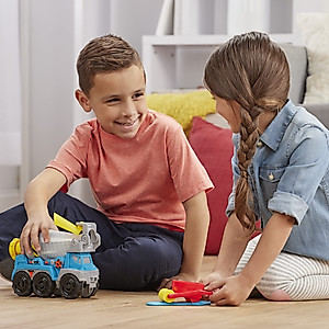 Play-Doh Wheels Cement Truck Toy for Kids Ages 3 and Up with Non-Toxic Cement-Colored Buildin' Compound Plus 3 Colors