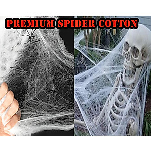 AOGU 200" Halloween Spider Web + 78" Giant Spider Decorations Fake Spider with Triangular Huge Spider Web for Indoor Outdoor Garden Yard Home Party Haunted House Decor