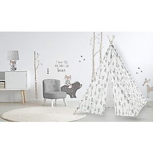 Levtex Baby - Woodland Scene Peel & Stick Large Decals - Grey, Taupe, Charcoal - I Love You More Than I Can Bear