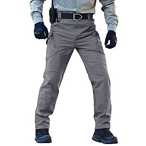 NAVEKULL Men's Work Cargo Pants Lightweight Tactical Pants for Men Stretch Cotton Military Army Combat Slim Fit Hiking Outdoor Trousers with Multi Zipper Pockets