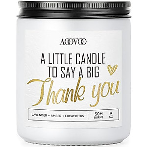 AOOVOO Candle - 9oz Soy Wax Candle, Lavender Scent - Thank You Gift for Women, Men, Mom, Coworkers, Nurse, Clients - Employee, Teacher, Boss Appreciation