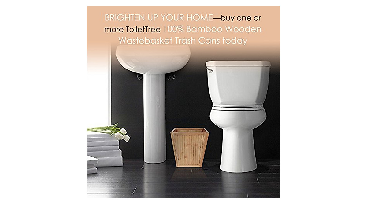 Eco-Friendly Bamboo Wastebasket by ToiletTree Products