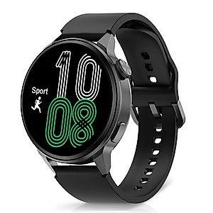 EKTON Smart Watches for Men & Women - Smart Watch for Android Phones, Make/Answer Calls, Messaging, Voice Assistant, NFC Functions, Wireless Charging, Long Battery Life, Black