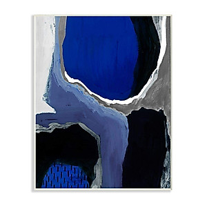 Stupell Industries Abstract Masculine Cobalt Blue Grey Black Design, Designed by Studio W Art, 13 x 19, Wall Plaque