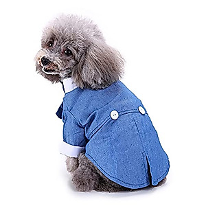 Dog Blue Tuxedo, Dog Formal Clothes, Puppy Wedding Tux, Small Dog Suit and Tie, Business Suit for Dog Blue Large